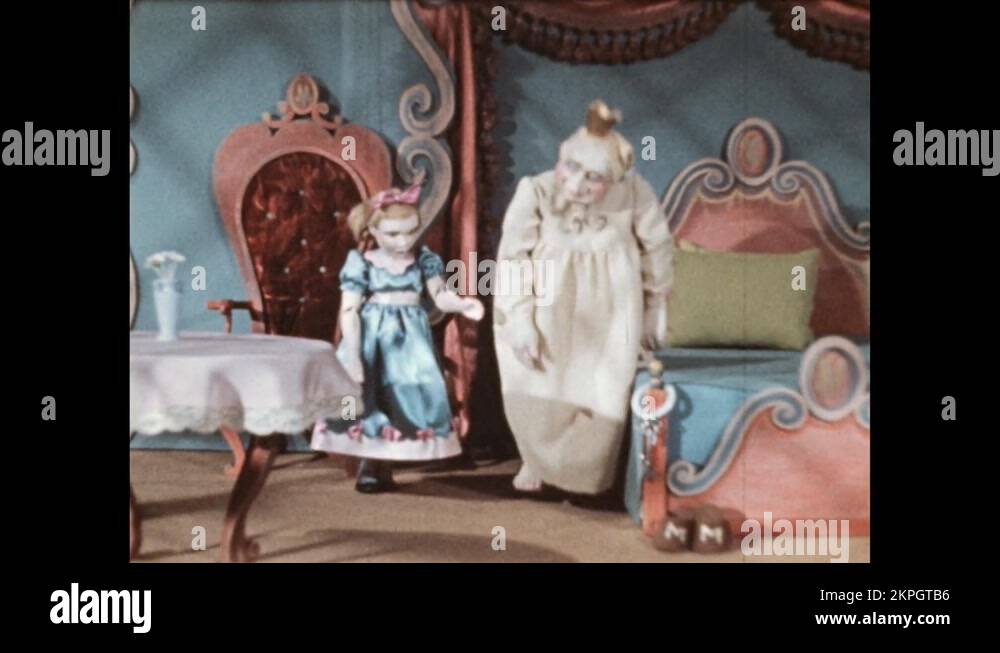 1950s: Puppet man gets out of bed, has conversation with puppet girl ...