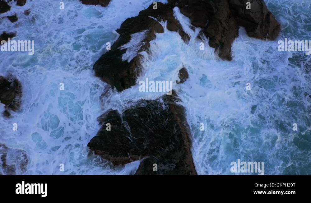 Drone Shot of Pacific Coast Cliffs in Big Sur and Carmel Highlands ...
