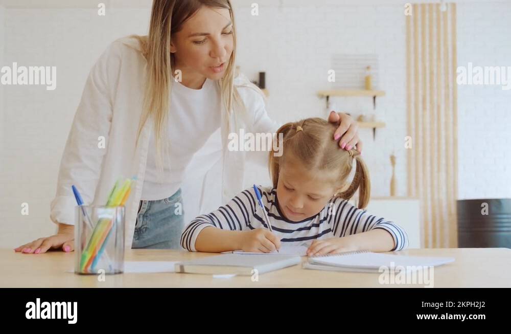 Mother little daughter writing Stock Videos & Footage - HD and 4K Video ...