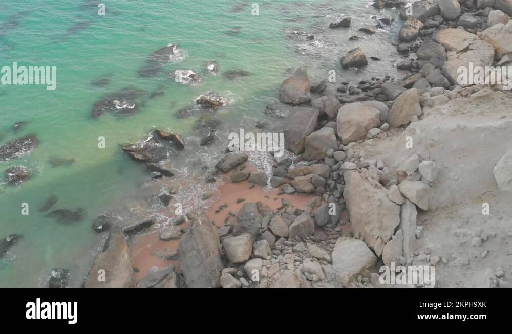 Aerial view of Jiwani beach located along the Gulf of Oman in the ...