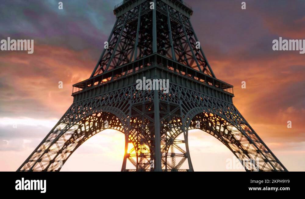 Eiffel Tower's detailed wrought-iron structure from the base to ...