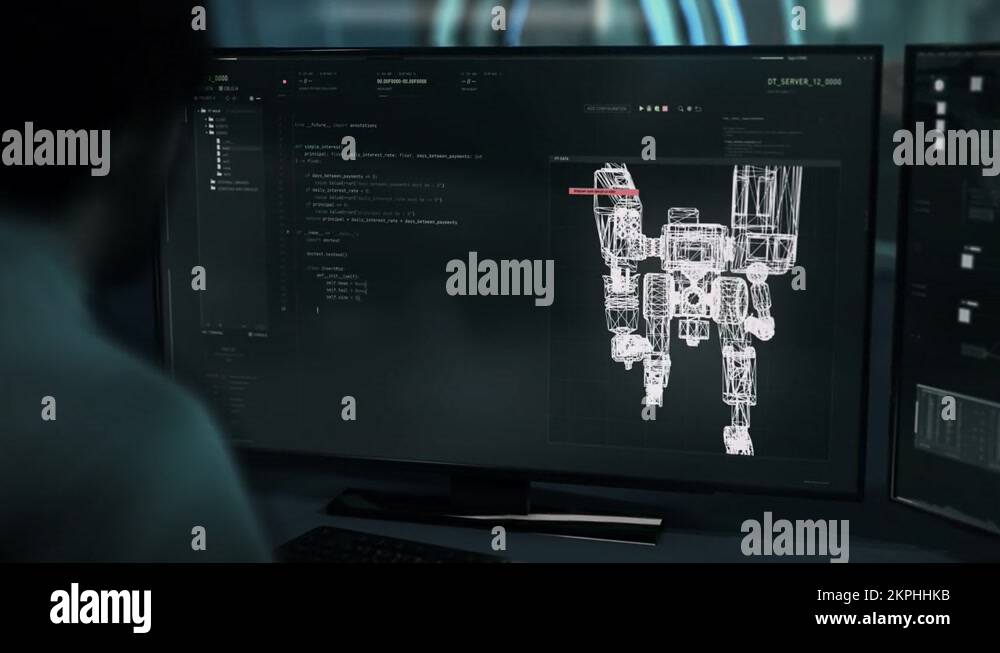 Developer creates a virtual digital matrix robot for the game using ...