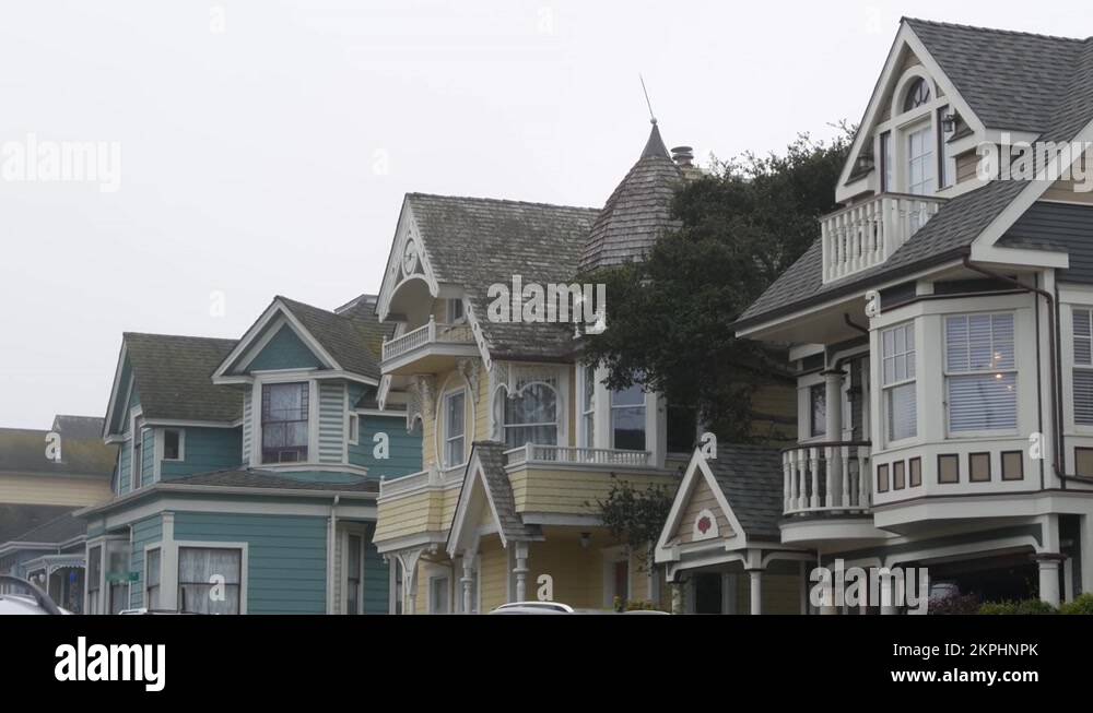 Old victorian style houses, historic Monterey, California. Colonial ...