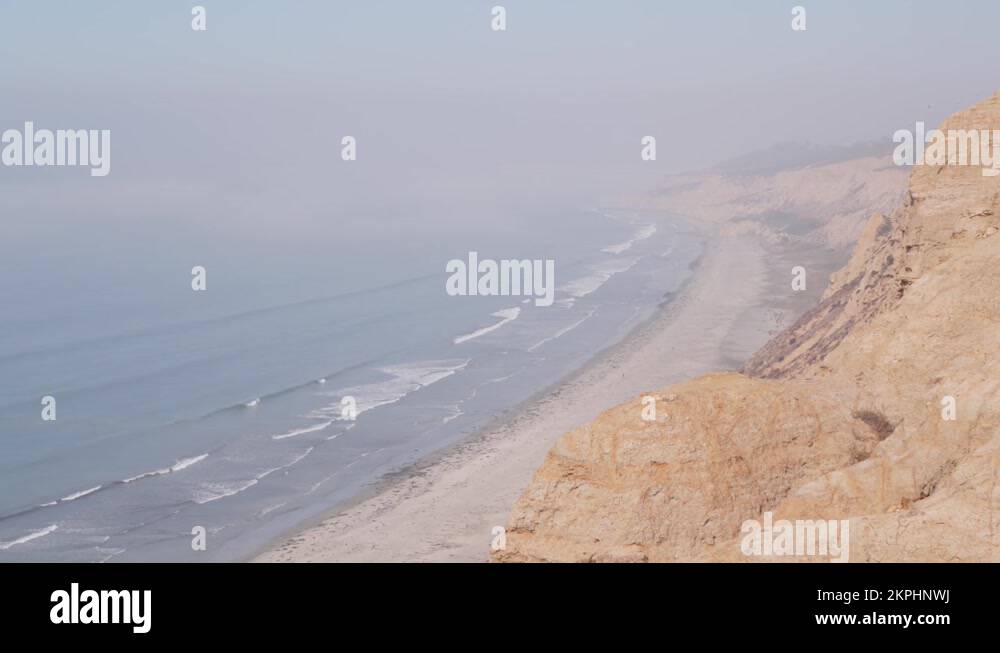Steep cliff rock or bluff, California coast erosion. Torrey Pines vista ...