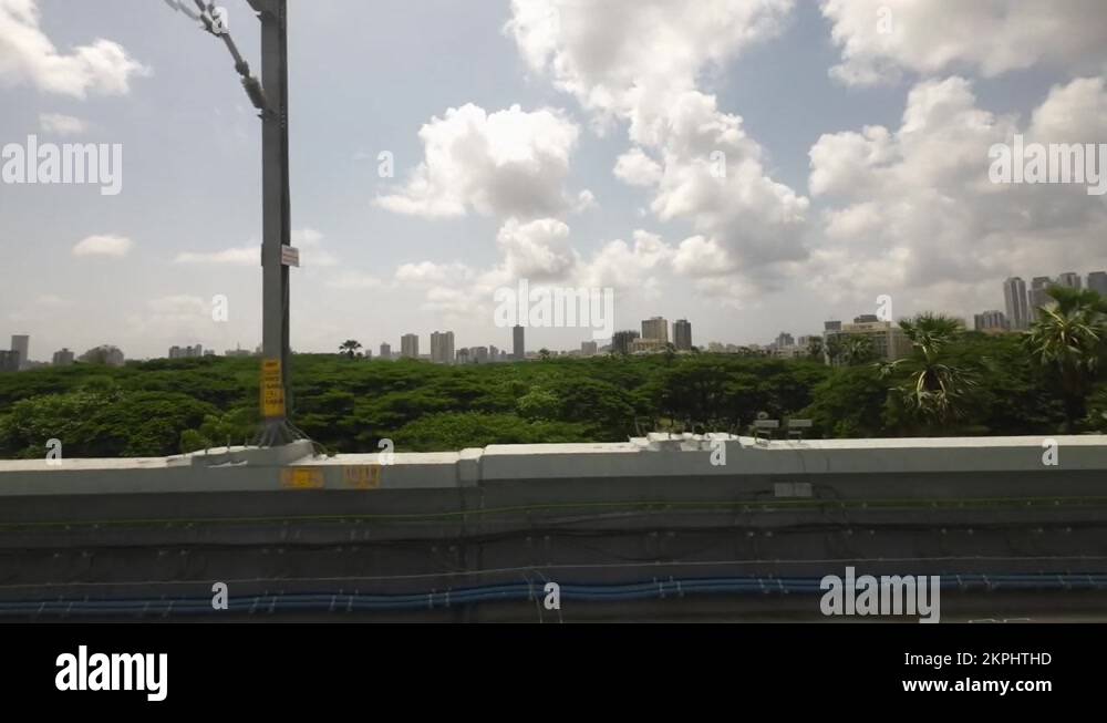 mumbai new metro line view from inside India transportation Malad Stock ...
