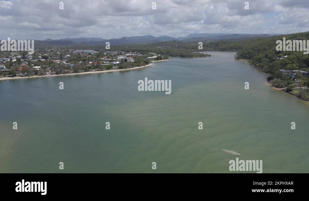 Tranquil View Of Settlements At Tallebudgera Creek Rivershore In Gold ...