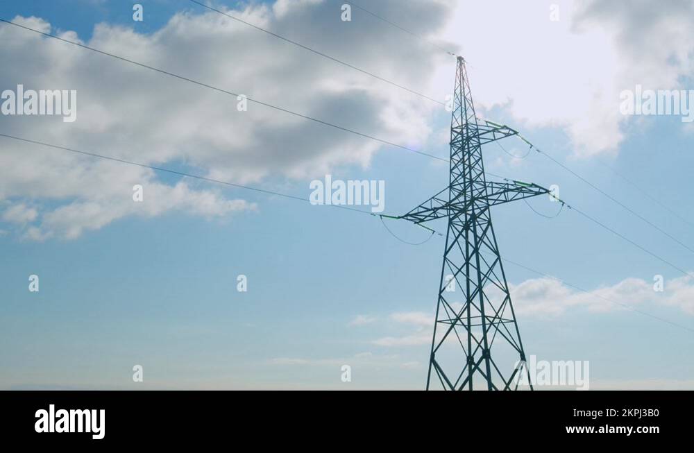 Power poles with high voltage power lines Stock Videos & Footage - HD ...