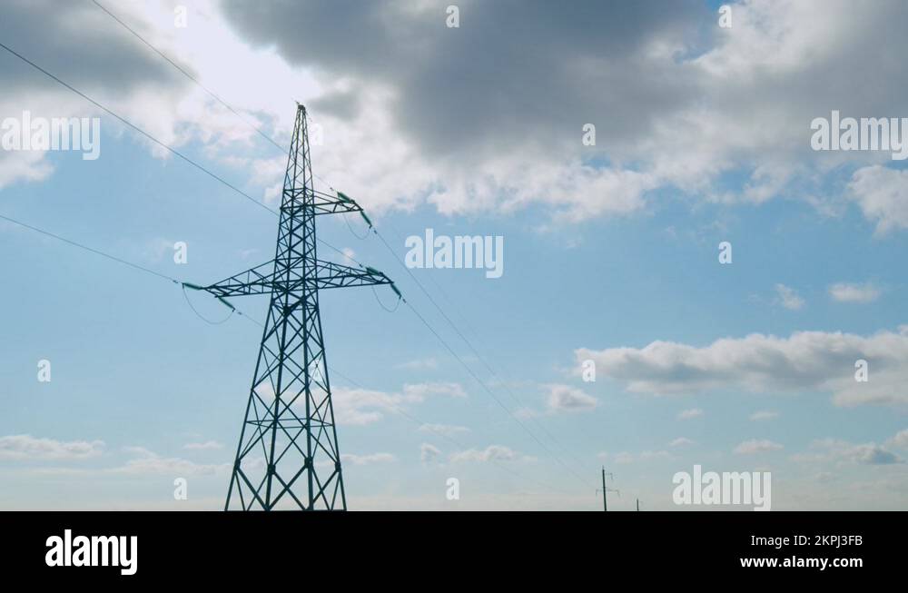 High voltage pylon transmission tower electricity Stock Videos ...