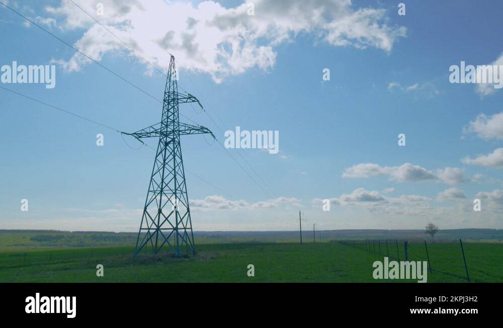 A pylon and high voltage power lines Stock Videos & Footage - HD and 4K ...