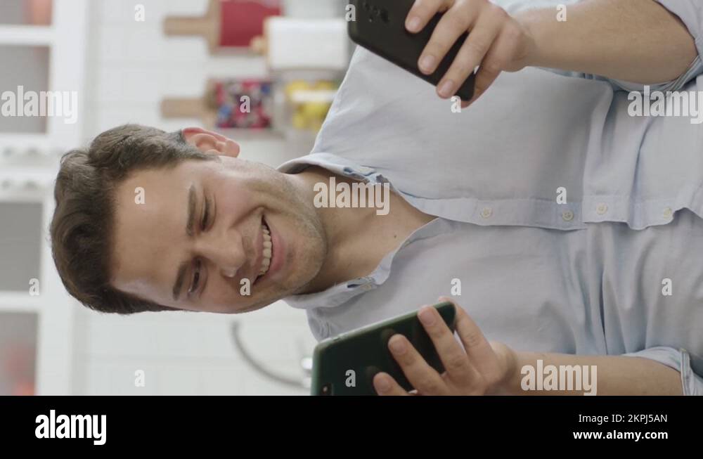 Concept of online ordering, busy work, using technology in business ...