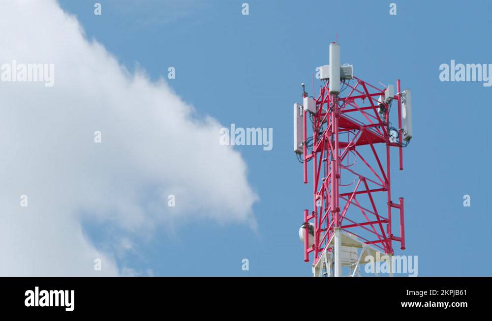Cell tower antenna for 3g, 4g or 5g wireless mobile networks and Stock Video Footage - Alamy