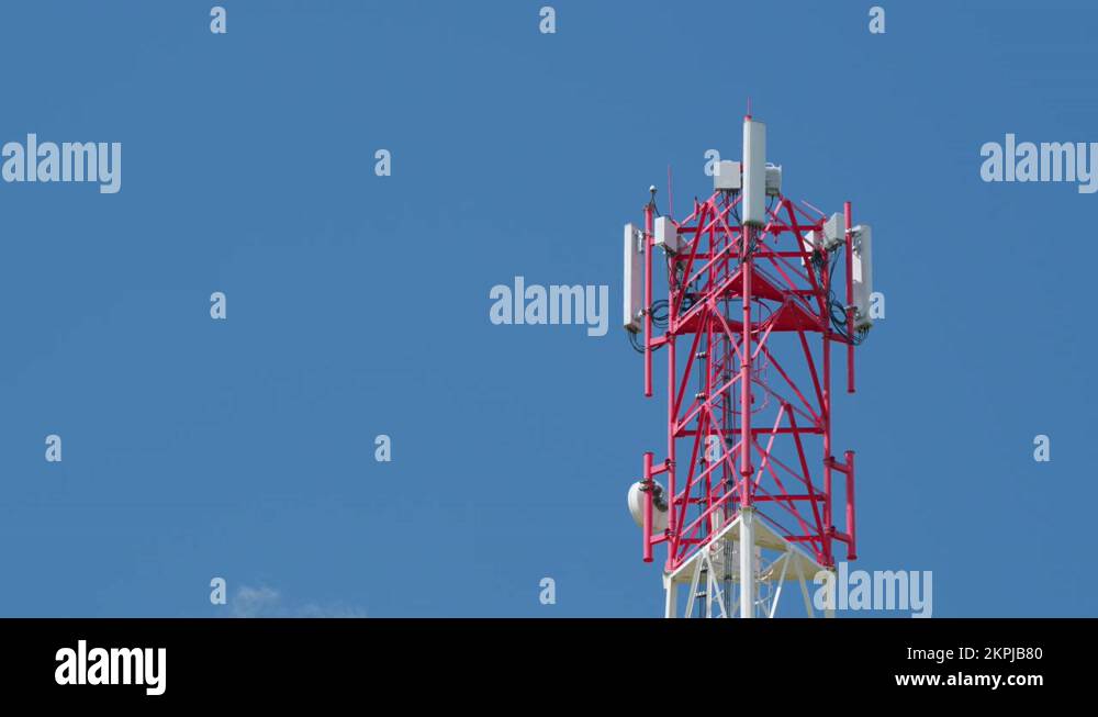 Telecommunication tower 5g, digital wireless antenna connection system Stock Video Footage - Alamy