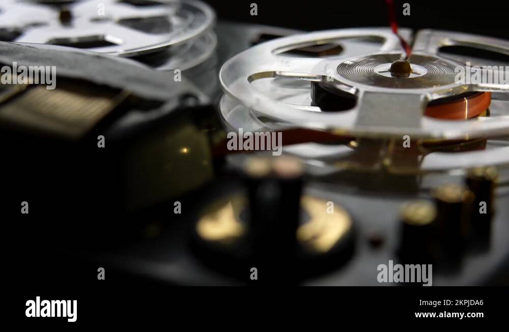 Cinematic Retro Reel To Reel Recorder Spinning, 1960's, 1970's Stock ...