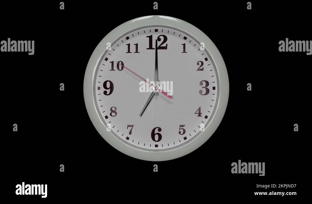 Wall Clock Face Beginning Of Time Of 7.00 Am Or Pm. 4k. ProRes Stock ...