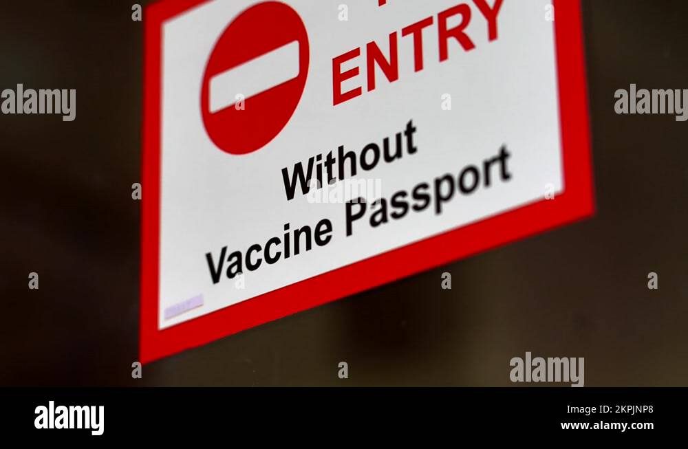 No Entry Without Vaccine Passport Sign For Covid-19 Stock Video Footage ...