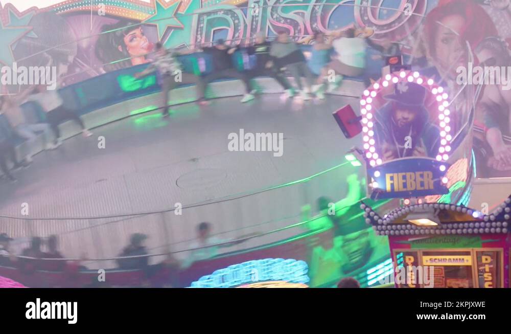 Skytropolis Indoor Amusement Park, close up of gigantic spinning disc ...