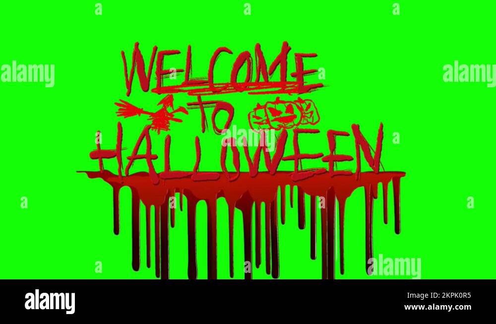 welcome to halloween green screen animations Stock Video Footage - Alamy