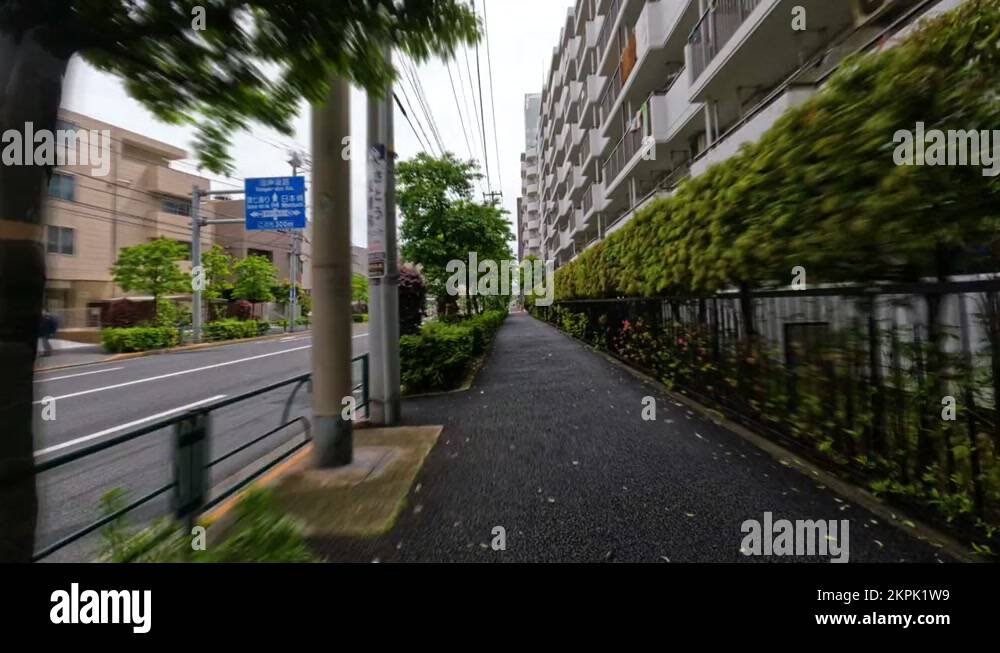 4k Time lapse from a cyclist prespective on a foot path sidewalk in the ...