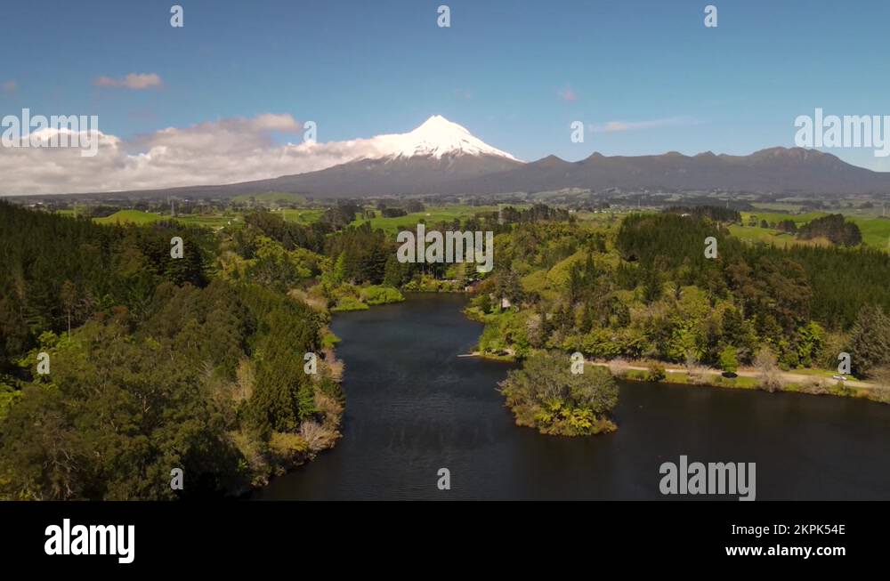 Natural wonder of Taranaki volcano and amazing New Zealand landscape ...