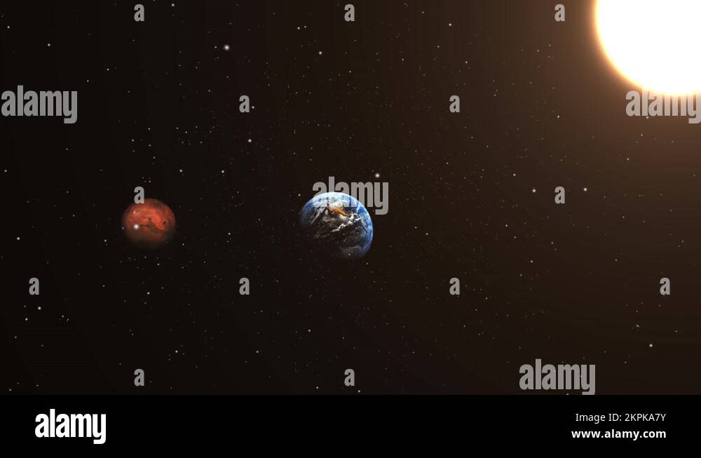 solar system, planet earth and mars and sun Stock Video Footage - Alamy