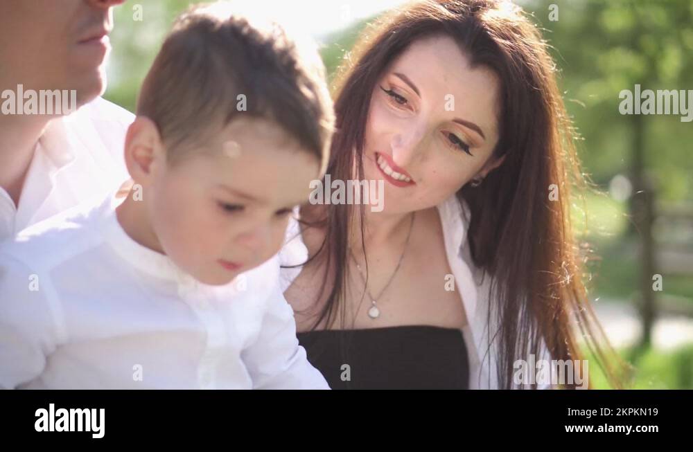 A young family is waiting for the birth of their second child Stock ...