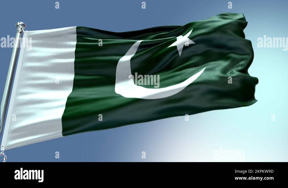 Pakistan Flag Realistic Loop Animation Stock Video Footage - Alamy