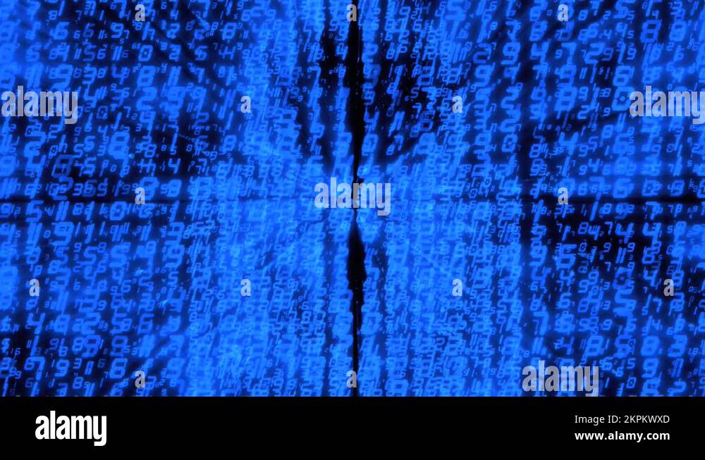 3d animation cyber security padlock. Blue digits assembled into sign of ...