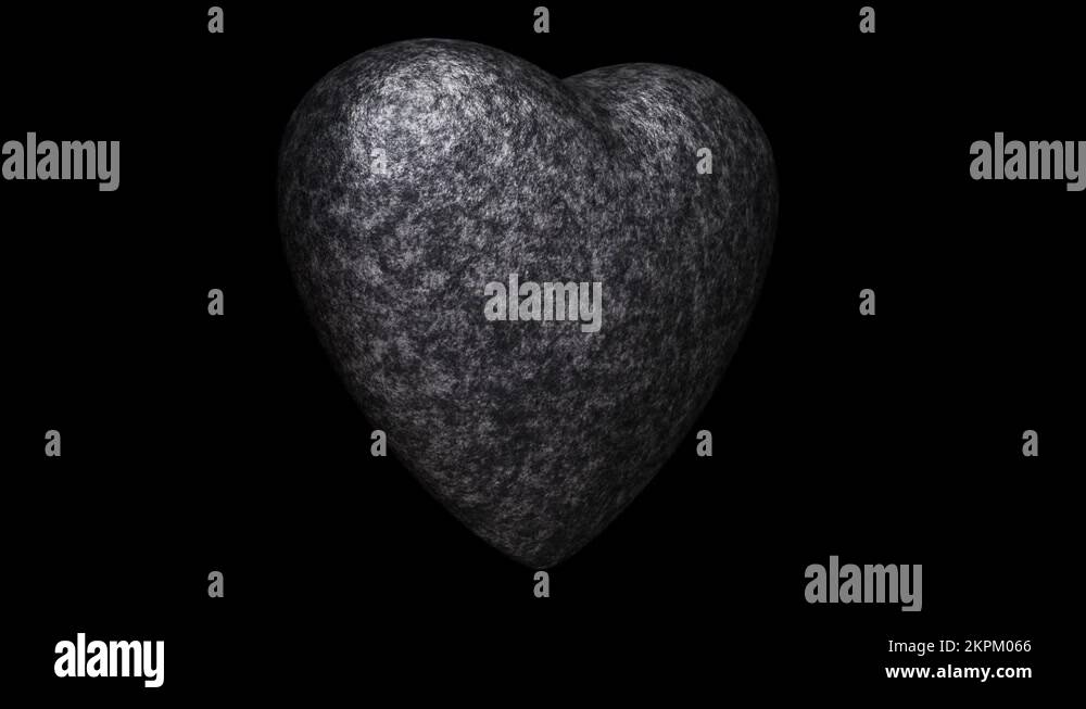 Spinning granite or stone heart looping 3D animation with alpha Stock ...