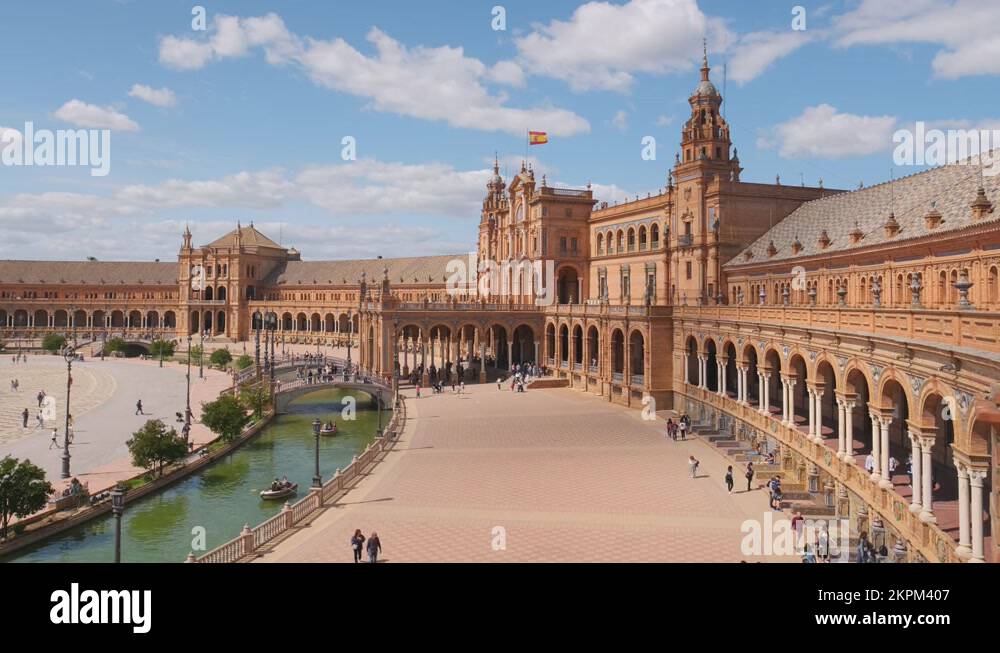 The spanish plaza espana in seville Stock Videos & Footage - HD and 4K ...