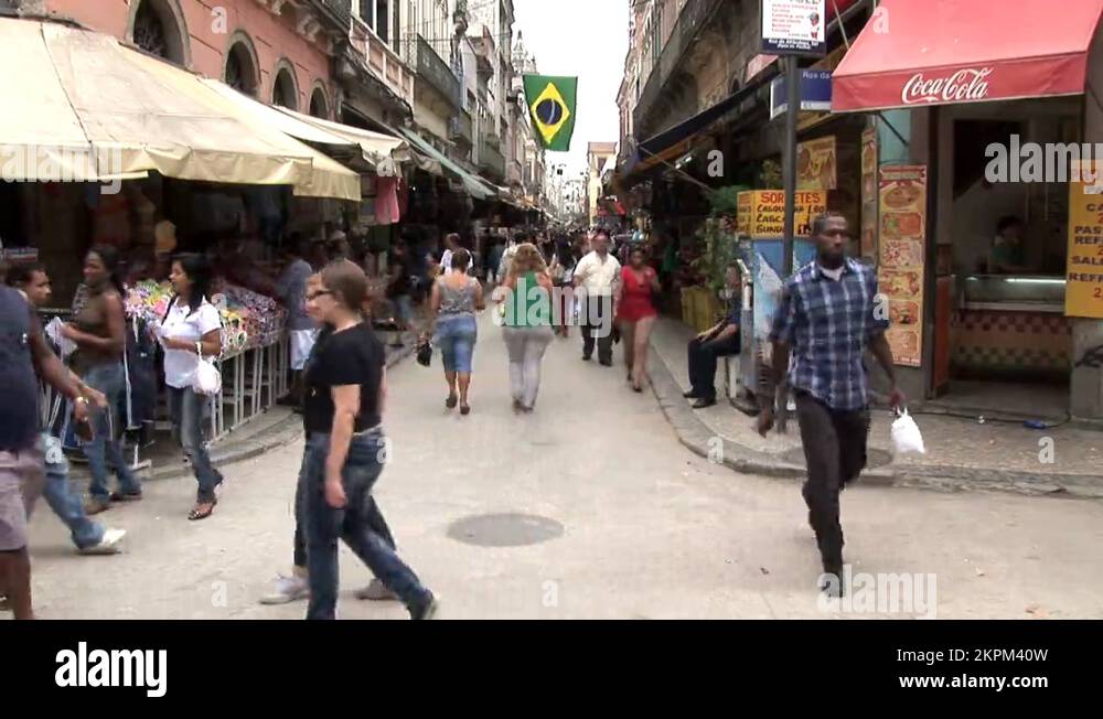 People Shopping and Walking Through Street Markets in Rio De Janeiro ...