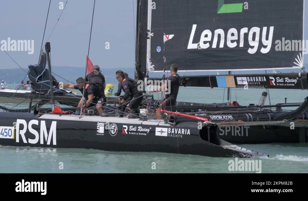 RSM Catamaran Team working together to make a turn at Kékszalag Grand ...