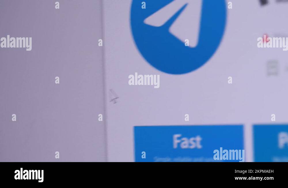 LOS ANGELES, USA - MAY 20, 2022. Installing Telegram messenger app on ...