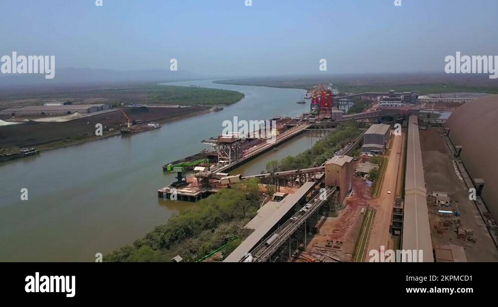 Industrial Port By The Amba River. Dolvi Port In Maharashtra, India ...