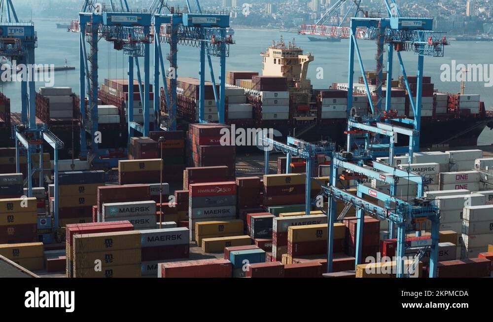 Shipping containers stacked containers ready for loading Stock Videos ...