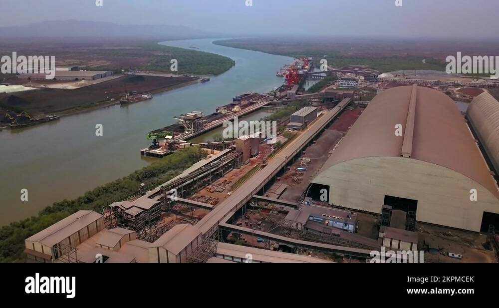 Steelwork Manufacturing Plant At Dolvi Port On The West Coast Of Stock ...