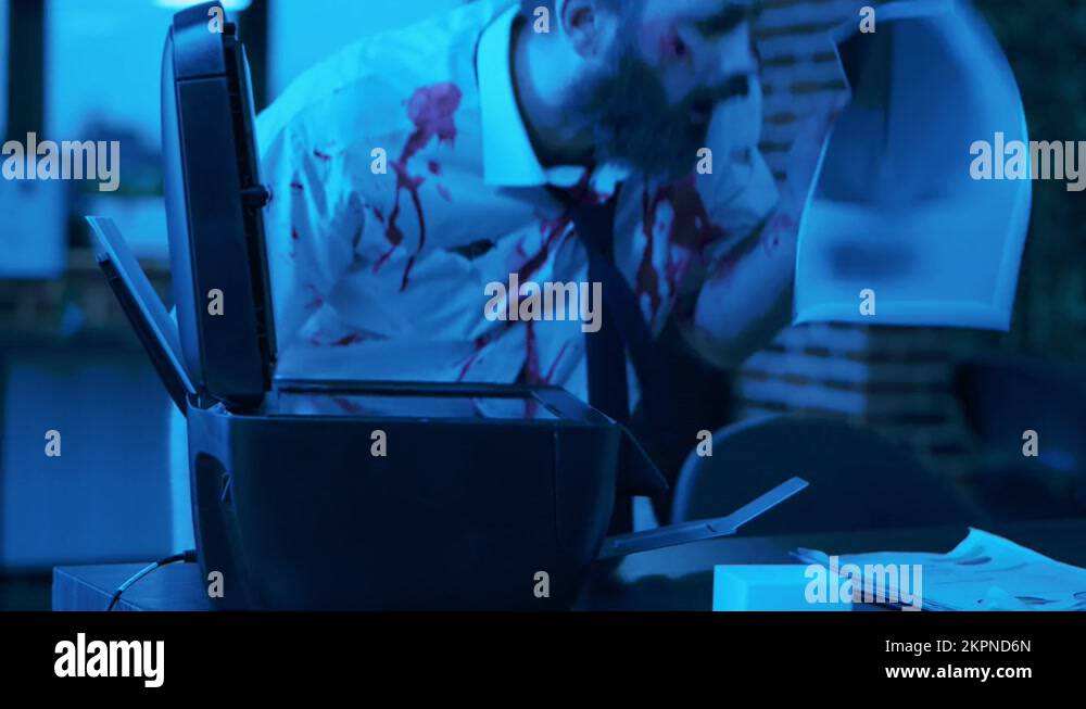 Dumb brain-eating monster with blood on clothes photocopying his own ...