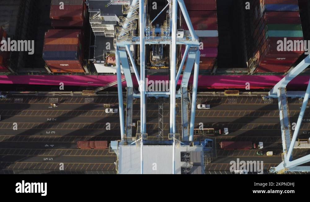 Bird's Eye View Of Cranes And Cargo Containers At The Husky Terminal ...