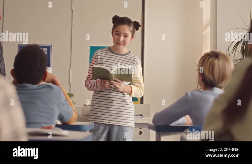 Girl making class presentation Stock Videos & Footage - HD and 4K Video ...