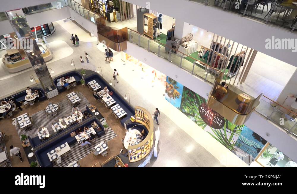 Central World Shopping Mall in Bangkok, Food Court and Shops, Bangkok Stock Video Footage - Alamy