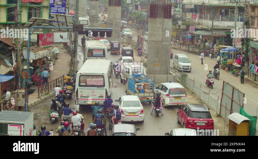 Traffic Jam in the City 4k. Ambulance getting block Stock Video Footage ...