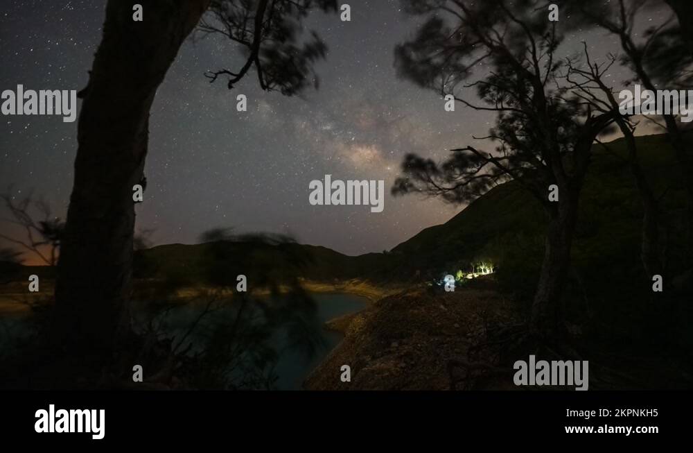 Time-lapse shot of High land reservoir West dam ,Hong Kong. West Dam of ...