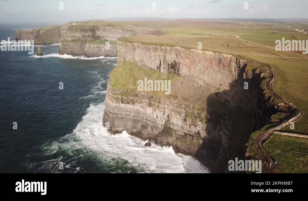 Cliffs of moher, Ireland and their huge height compared to the atlantic ...
