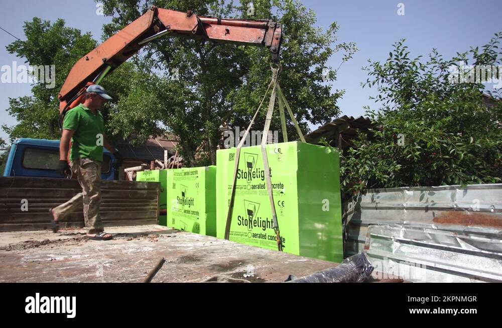 Packed new concrete foam blocks reloading Stock Video Footage - Alamy Packed new concrete foam blocks reloading Stock Video Footage - Alamy
