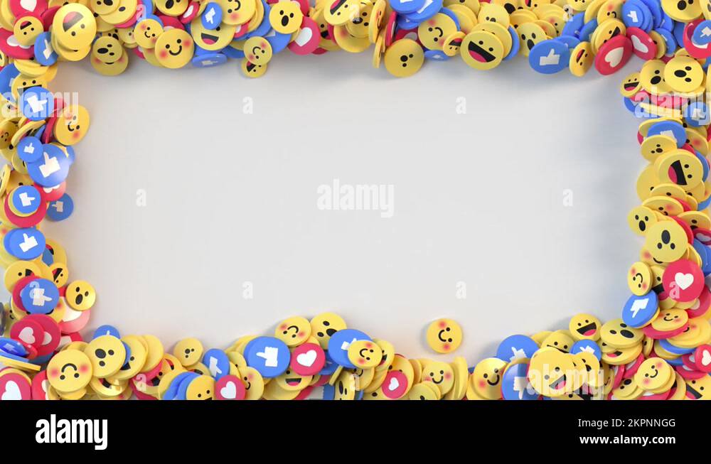Frame of social media unique design emojis and likes 3D animation Stock ...