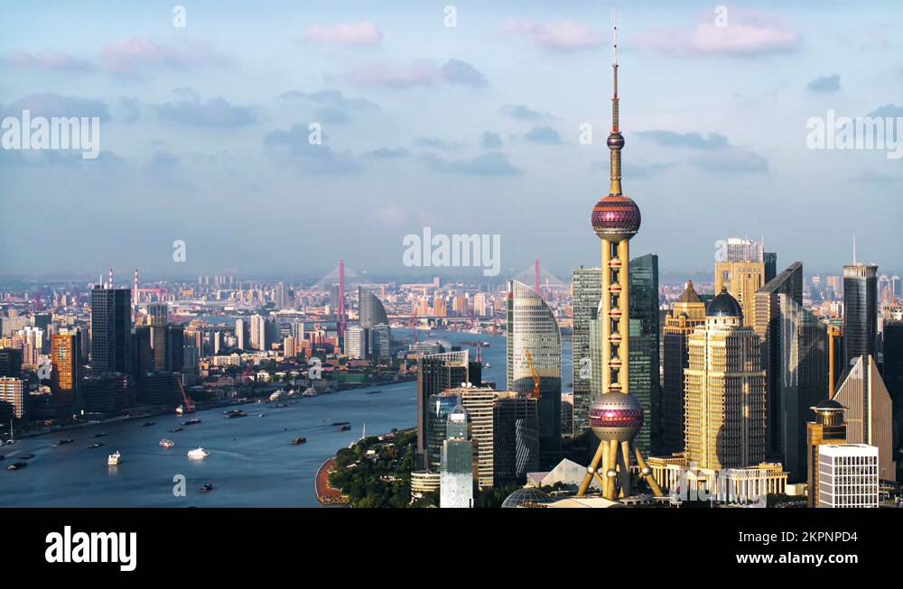 Shanghai china asia architecture buildings oriental pearl skyline Stock ...