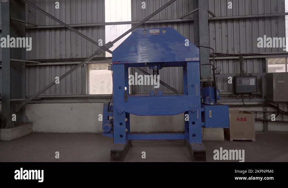 Hydraulic Power Press Machine In The Warehouse At Dolvi Port In Stock ...