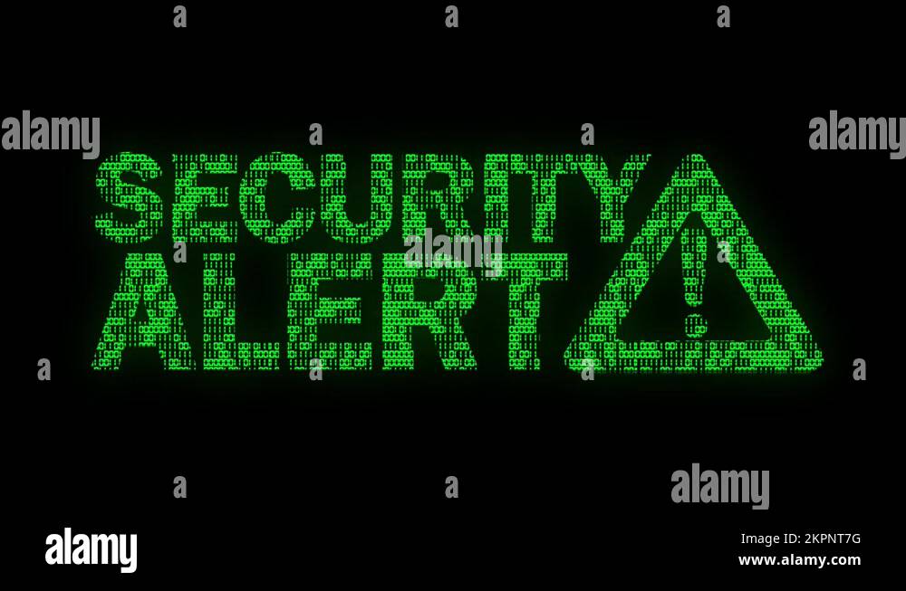 Classic animated Security Alert message with Warning Sign with animated ...