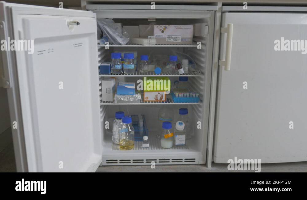 Laboratory refrigerator opening and closing Stock Video Footage - Alamy
