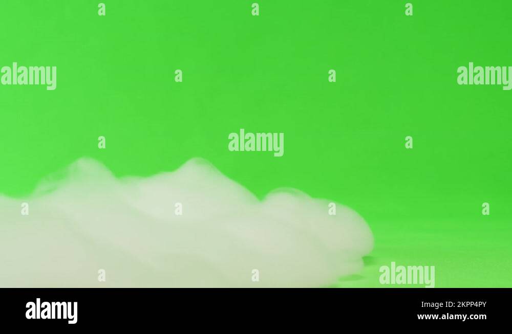 Smoke on green chroma key background. Smoking, steam clouds of vapour ...
