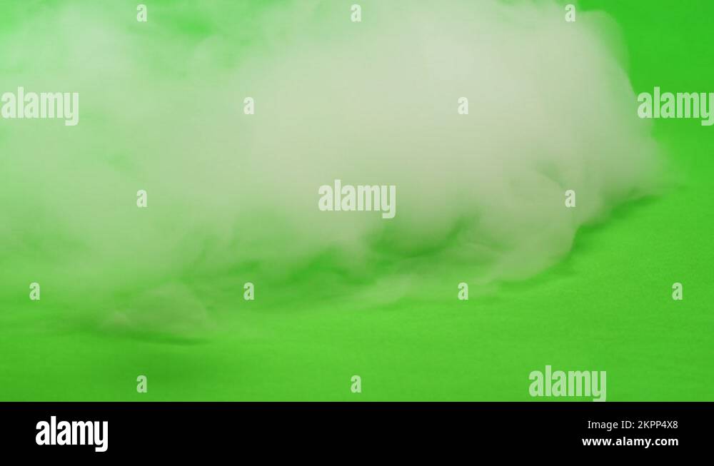 Smoke on green chroma key background. Smoking, steam clouds of vapour ...
